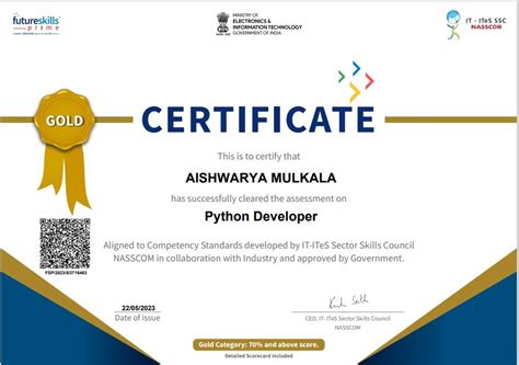 Nasscom Python Certification Aishwarya Mulukala
