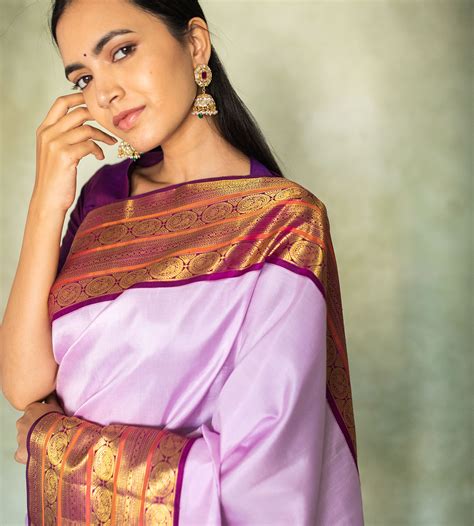 Lavender Kanchipuram Silk Saree