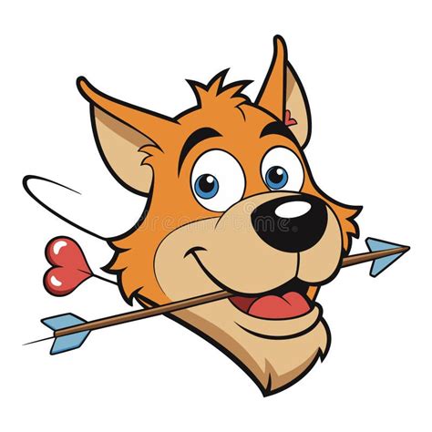 Cartoon Fox With Cupid S Arrow Ready For Valentine S Day Stock Vector Illustration Of