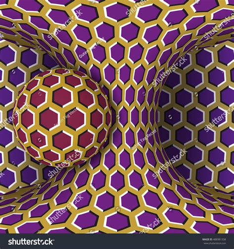optical motion illusion illustration sphere rotation stock vector