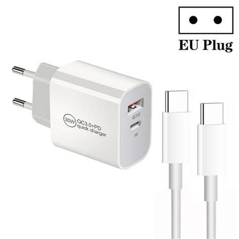 Pd30w Usb C Type C Qc30 Usb 듀얼 포트 충전기 1m Type C Type C 데이터 케이블