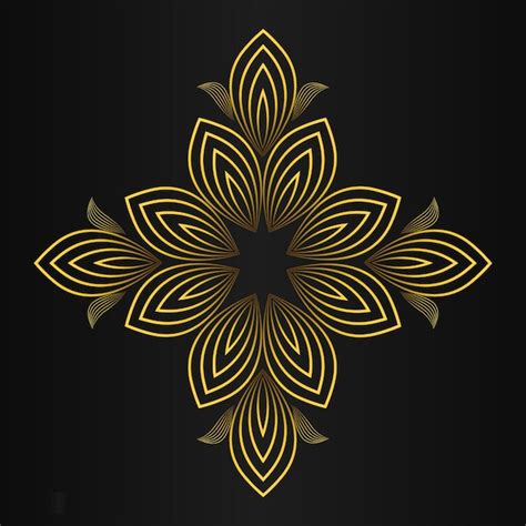 Premium Vector Abstract Gold Geometric Ornament Design Element