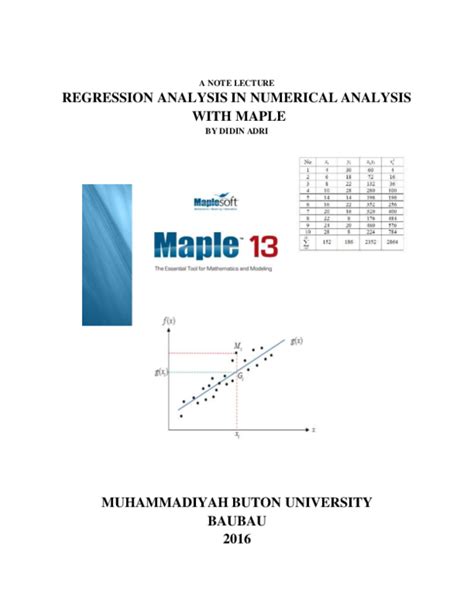 Pdf Analisis Regresi Metode Numerik Menggunakan Maple