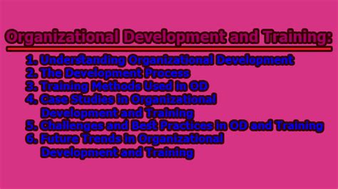 Organizational Development And Training Library And Information Management