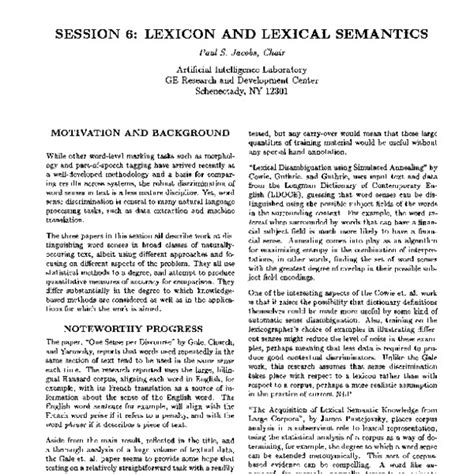 Session 6 Lexicon And Lexical Semantics Acl Anthology