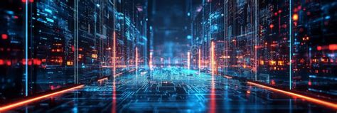 Futuristic Digital Data Network With Cyberpunk Aesthetic Stock Image