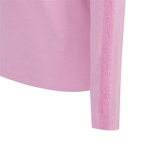 Standrews세인트앤드류스 여성 별 심볼 레이스 포인트 솔리드 긴팔 티셔츠 Sivillage 에스아이빌리지