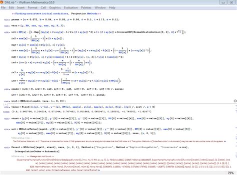 Solving A System Of Differential Algebraic Equations Dae