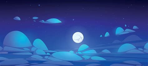 night sky above clouds with full moon and stars 13717499 vector art at vecteezy