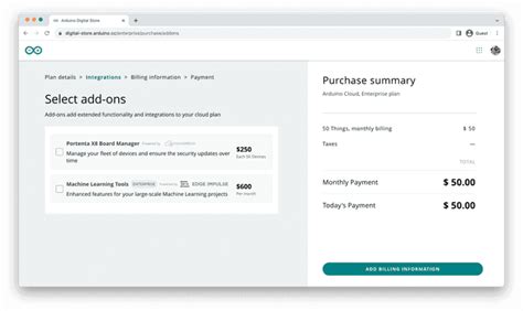 Arduino Cloud Plans Add Ons
