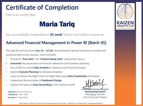 Maria Tariq Fmva ® On Linkedin Finance Powerbi Dataanalytics Certification