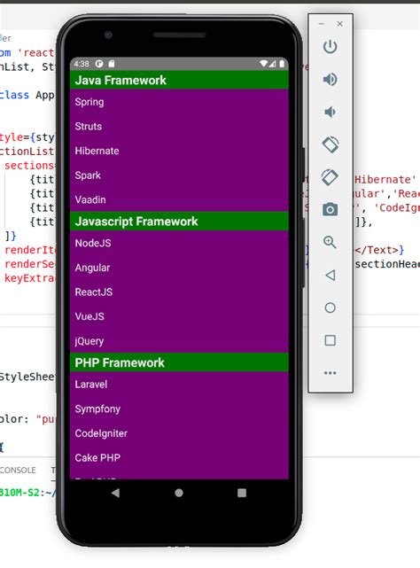 React Native Sectionlist Mobile Application Development