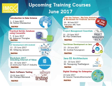 รวมคอร์สอบรมสำหรับคน It ประจำเดือนมิถุนายนโดย Imc Institute พร้อมหลักสูตรแนะนำสำหรับอาจารย์ใน