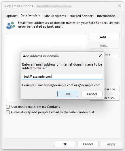 Microsoft Outlook How To Whitelist An Email Address Conetix