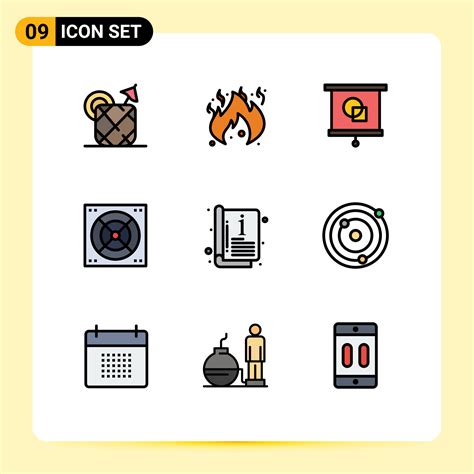 Stock Vector Icon Pack Of 9 Line Signs And Symbols For Template Catalogue Education Catalog Bath