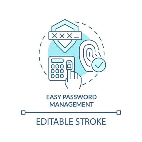 Easy Password Management Turquoise Concept Icon Biometric Authentication Benefit Abstract Idea