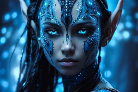 Premium Photo Portrait Of A Beautiful Young Alien Girl