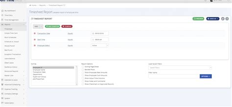 Custom Report Filters On Time Web