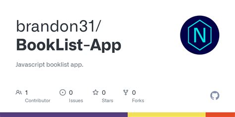 GitHub Brandon BookList App Javascript Booklist App