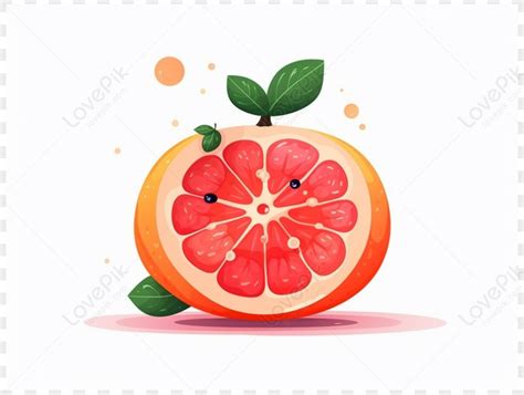 흰색 배경 벡터 일러스트 레이 션 일러스트 레이 션에 자몽 만화 그림 Png 일러스트 무료 다운로드 Lovepik