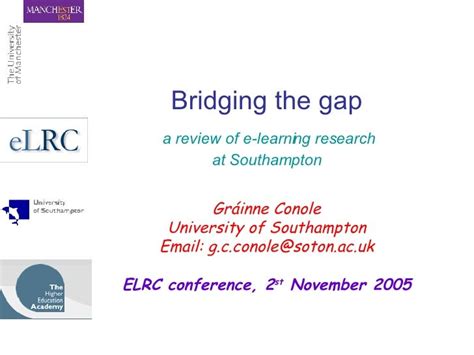 Bridging The Gap E Learning Research