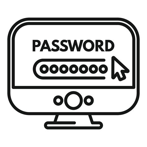 Computer Password Protection Icon Outline Vector Personal Video 20248643 Vector Art At Vecteezy