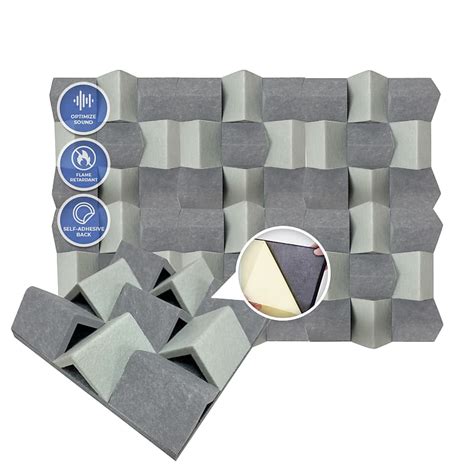 Arrowzoom 12pcs White And Gray 3d Felt Sound Diffuser 30x30cm Reverb