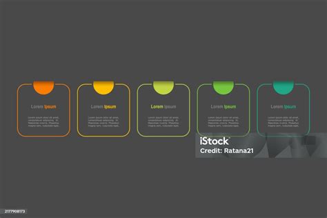 인포그래픽 요소 템플릿 5단계 비즈니스 개념 워크플로우 레이아웃을 위한 컬러 사각형 프레임 디자인 다이어그램 연례 보고서 웹 디자인 크리에이 티브 배너 레이블 벡터 금융에