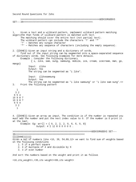 2nd Round Questions Pdf String Computer Science Matrix Mathematics