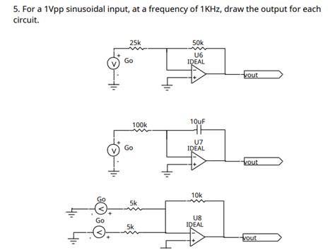 solved 5 for a 1vpp sinusoidal input at a frequency of