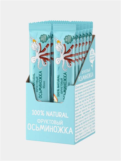 Фруктовые кусочки ФрутоНяня Осьминожки яблоко с 12 месяцев 12 штук по 16 г купить по цене