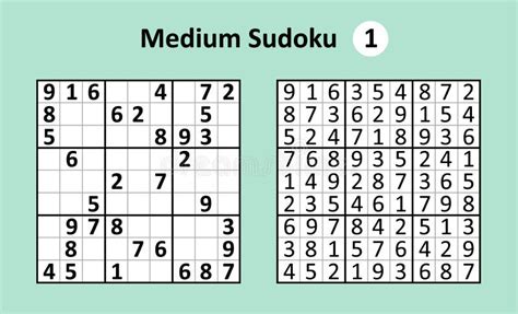Sudoku Game With Answers Medium Complexity Stock Vector Illustration Of Square Logic 245372412