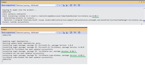 Torchsharp Versions Mismatch In Output Window · Issue 2488 · Dotnet