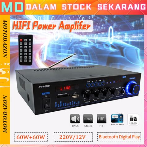 Power Amplifier Bluetooth AV 668BT Amplifier Karaoke Amplifier Board Audio FM USB SD Power