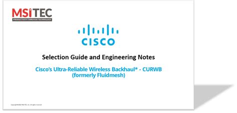 Cisco Ultra Reliable Wireless Backhaul Selection Guide Msi Tec