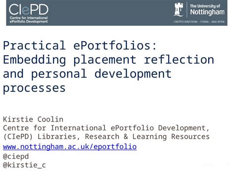PPTX Practical E Portfolios Embedding Placement Reflection And
