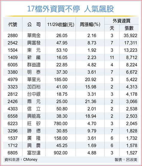 17檔外資買不停 多頭先鋒 財經要聞 工商時報