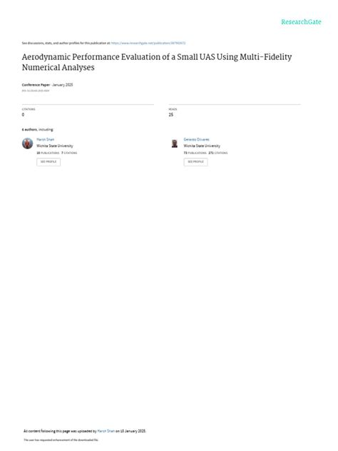 Multi Fidelity Aerodynamic Performance Model Operational Uas Aiaascitech25 Revb Pdf Flight