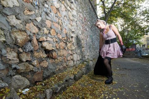 Blonde In Stockings Stock Photo Image Of Background