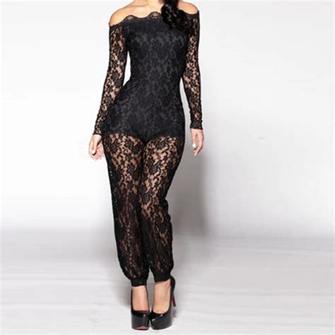 2015 Bodycon Jumpsuit Sexy Jumpsuit White Black Lace Jumpsuits For With