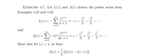 Solved Exercise 4 7 Let L Z And A Z Denote The Power Chegg Com
