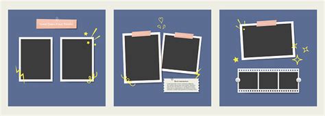 폴라로이드 빈 사진 프레임 콜라주 낙서 템플릿 벡터 세트 액자에 대한 스톡 벡터 아트 및 기타 이미지 액자 사진 예술 및 공예제품 즉석카메라 Istock