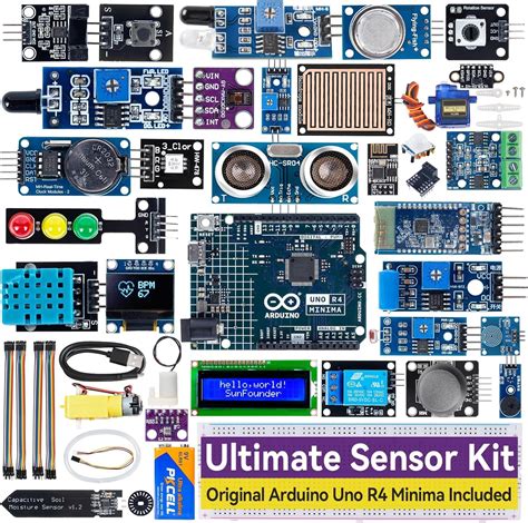 Sunfounder Kit De Sensor Definitivo Con Arduino Uno R4 Minima Smart Iot Y Proyectos De Sensor