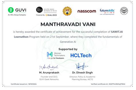 Vani Manthravadi On Linkedin Learnathon Guvi Continuouslearning Skilldevelopment