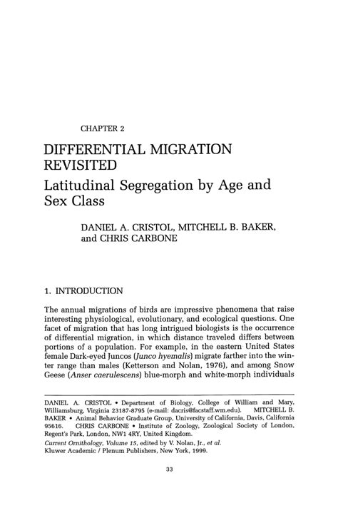 Pdf Differential Migration Revisited