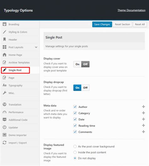 Single Posts Typology Wordpress Theme Documentation Meks
