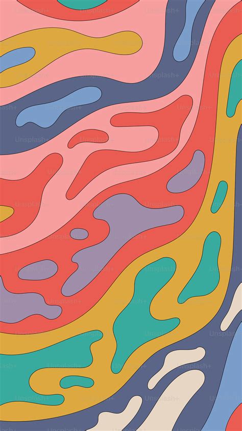 Un Patrón Colorido Con Un Círculo Verde En El Centro Vector Imagen De