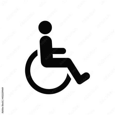 vetor de disable handicap glyph icon simple solid style symbol