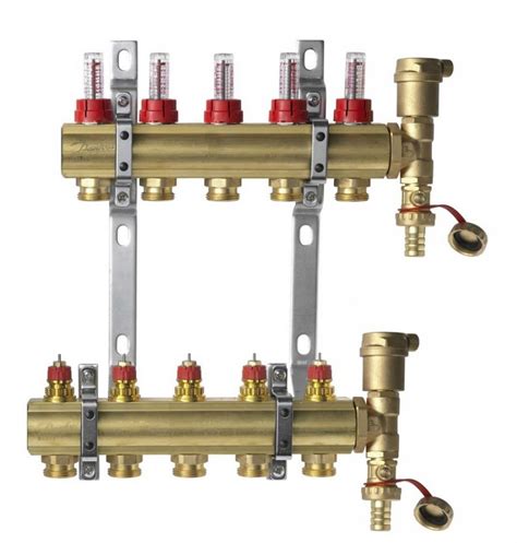 Коллекторная группа с расходомерами латунь Danfoss 6 выходов цена в ...