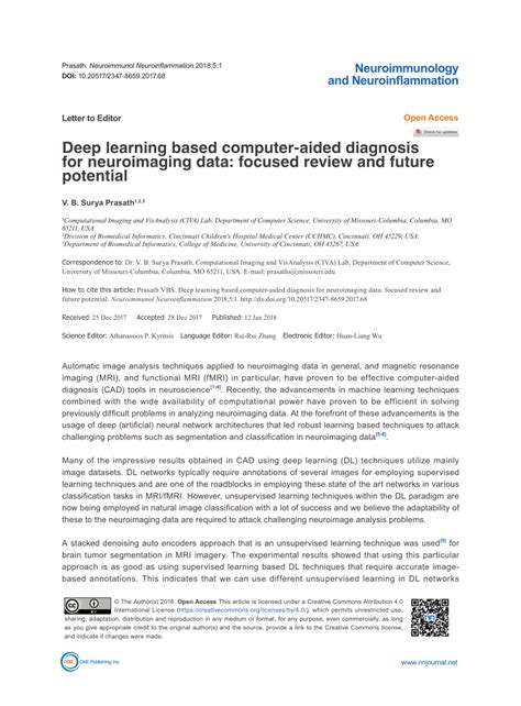 Pdf Deep Learning Based Computer Aided Diagnosis For Neuroimaging Data Focused Review And